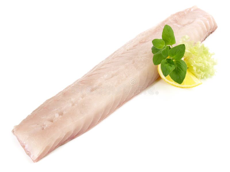 Cod Fish Loin on white stock image. Image of animal - 152377889