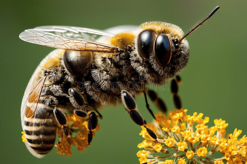 Pollen Covered Bees Flying Around Hive.AI Generated Stock Illustration ...
