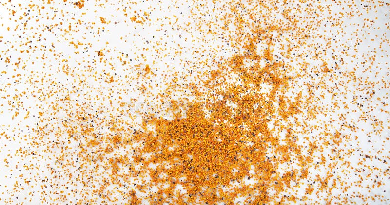 Pollen Dumplings Falling on White Background Stock Image - Image of ...