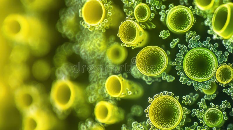 Pollen Grains Magnified Under Stock Illustration - Illustration of ...