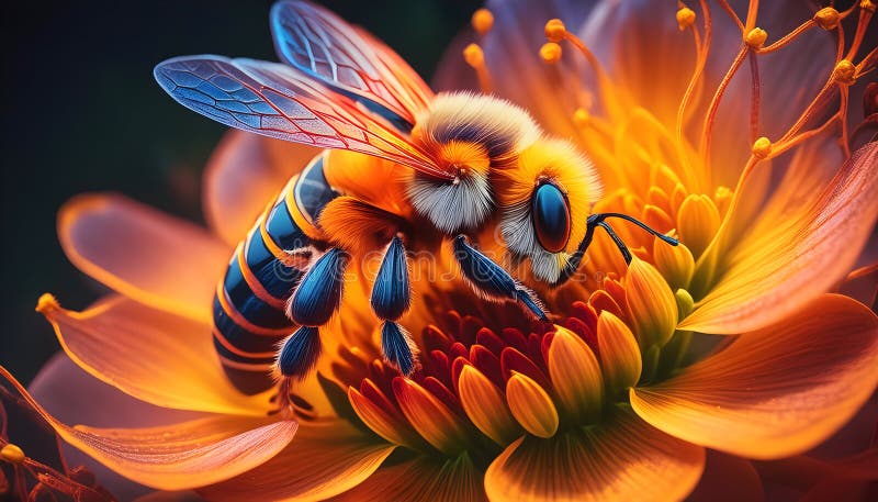 Pollen in Honeycombs, Top View, Macro Image with Selected Focus on ...