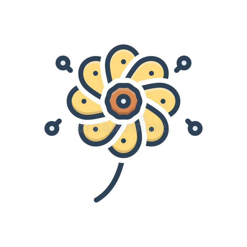 Color Illustration Icon for Pollen, Pollination and Plant Stock ...
