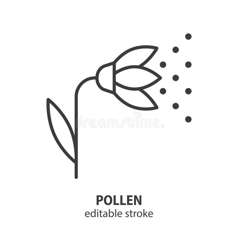 Pollen Line Icon. Flower Vector Illustration. Allergy Symbol Stock ...