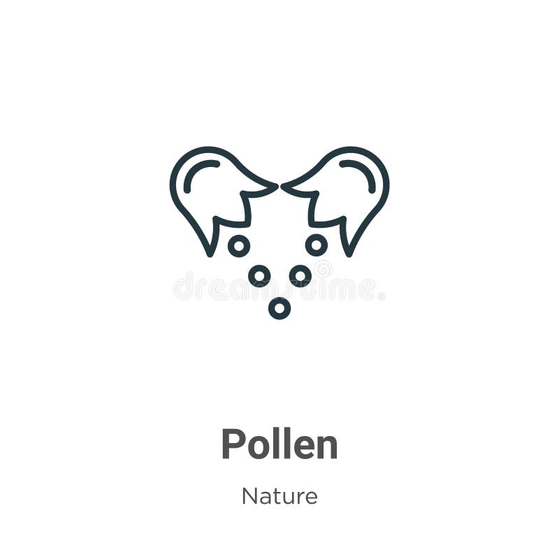Pollen Outline Vector Icon. Thin Line Black Pollen Icon, Flat Vector Simple Element Illustration ...