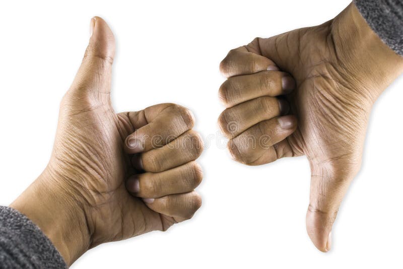 Pollice Verso L'alto O Verso Il Basso Fotografia Stock - Immagine di ...