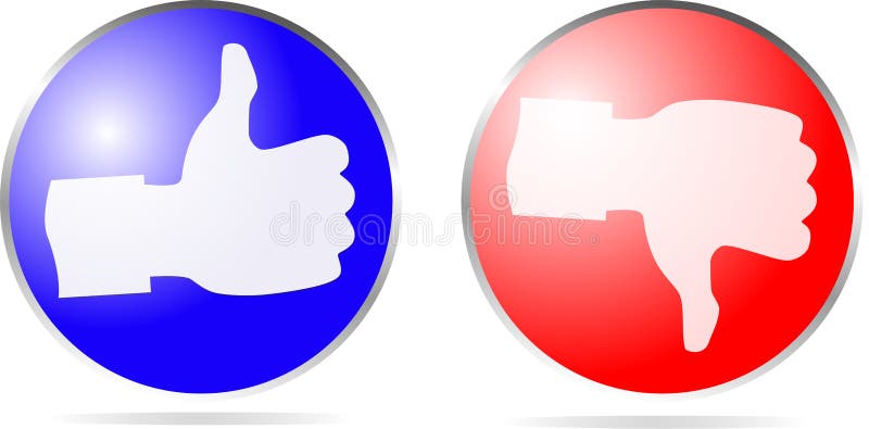 Pollice Verso L'alto O Verso Il Basso Illustrazione Vettoriale ...