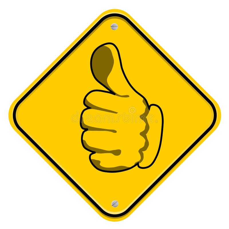 Pollice Giallo Del Segno in Su Illustrazione di Stock - Illustrazione ...