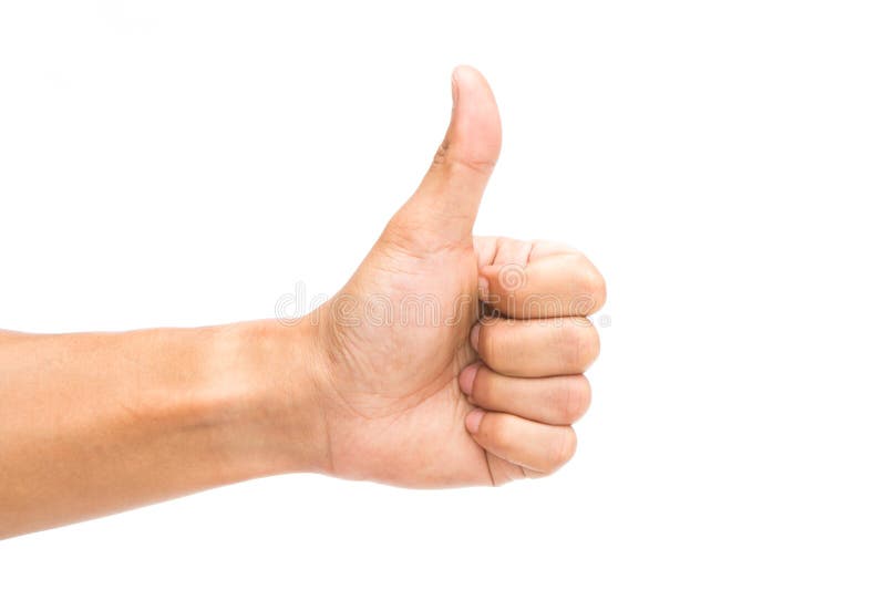 Mano con un pollice alzato fotografia stock. Immagine di nomi - 19886394