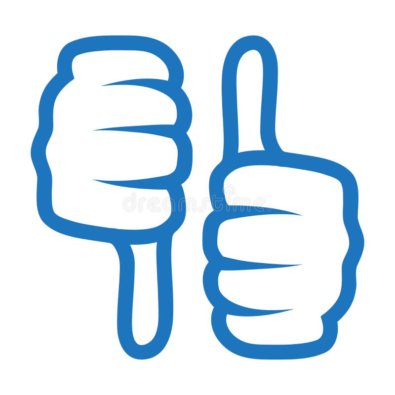 Icona Pollice In Su Blu