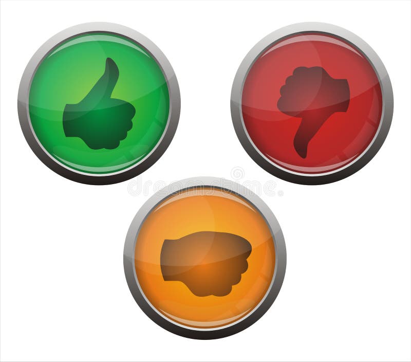 Pollice Verso L'alto O Verso Il Basso Illustrazione Vettoriale ...