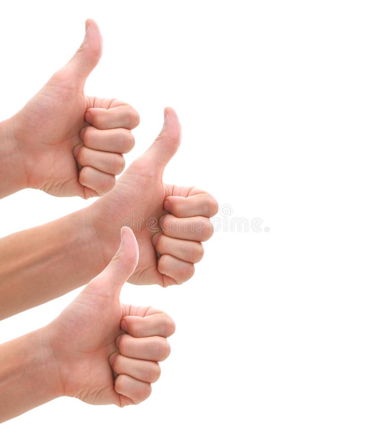 Pollice in su isolato immagine stock. Immagine di isolato - 18371203