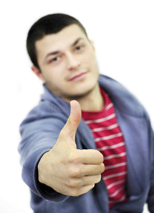 Pollici in su immagine stock. Immagine di testa, spalle - 17871233