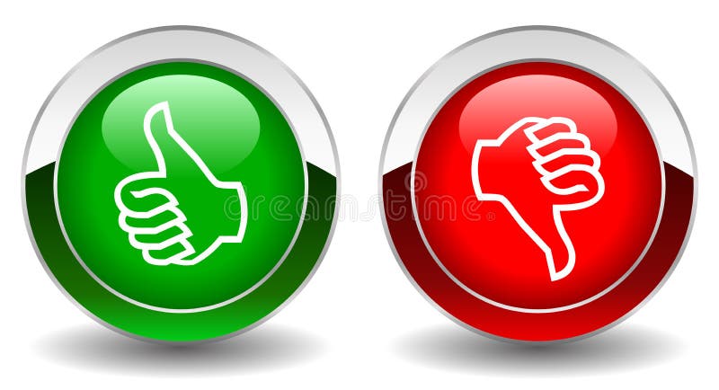 Pollice su e giù l'icona immagine stock. Illustrazione di mani - 18421709