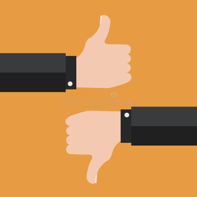 Pollici in Su E Pollici Giù Illustrazione Vettoriale - Illustrazione di ...