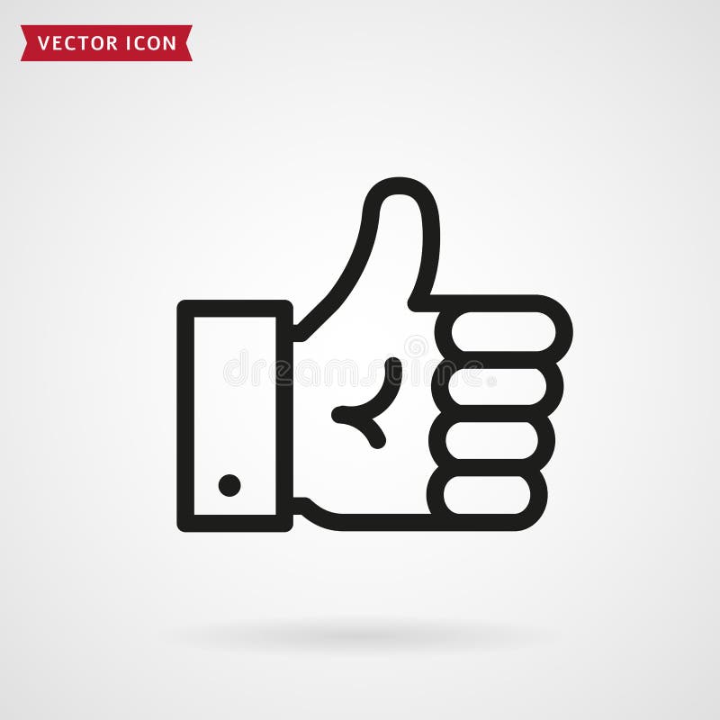Pollici Sulla Linea Icona Come Il Segno Illustrazione Vettoriale ...