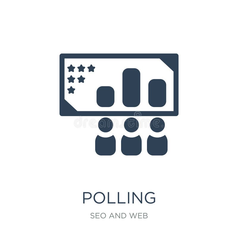 Polling Icon In Trendy Design Style. Polling Icon Isolated On White ...