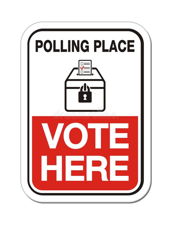 Polling Place Vote Here - Election Sign Stock Vector - Illustration of ...