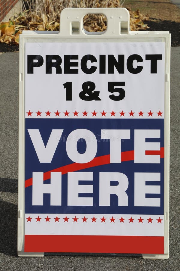 Polling Place Vote Here Sign Stock Photo - Image of horizontal, place ...