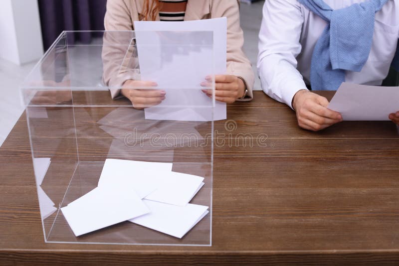 Polling Station Workers at Table Stock Photo - Image of independent ...