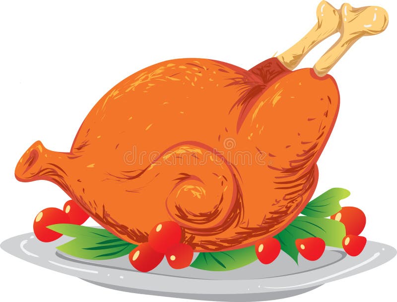 Pollo asado ilustración del vector. Ilustración de caricatura - 43022886