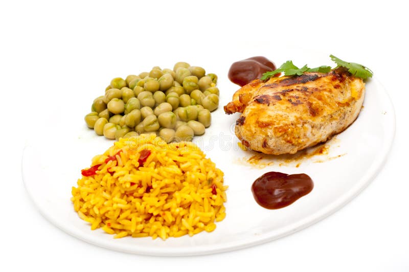 Pollo Con Il Riso Messicano Di Stile Fotografia Stock - Immagine di ...