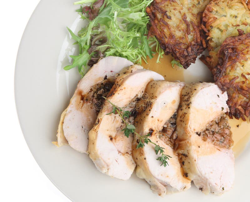 Pollo De Carne Asada Con El Relleno Foto de archivo - Imagen de comida ...