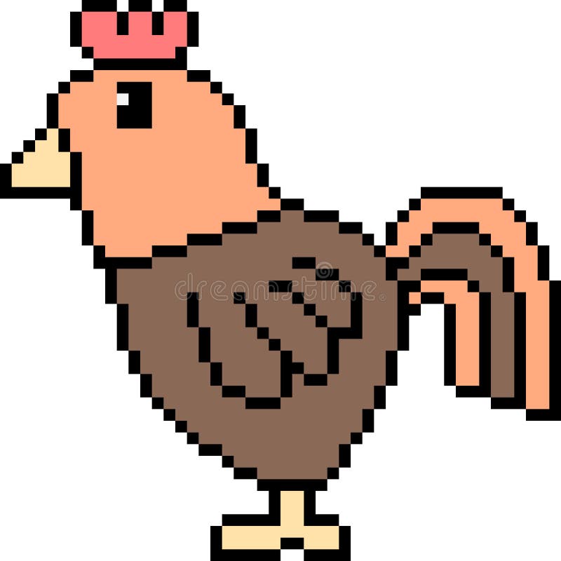 Pollo Del Arte Del Pixel Del Vector Ilustración del Vector ...