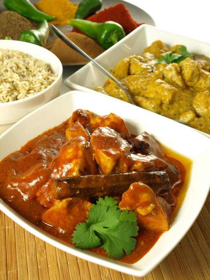 Pollo Del Curry - Comida India. Imagen de archivo - Imagen de indio ...