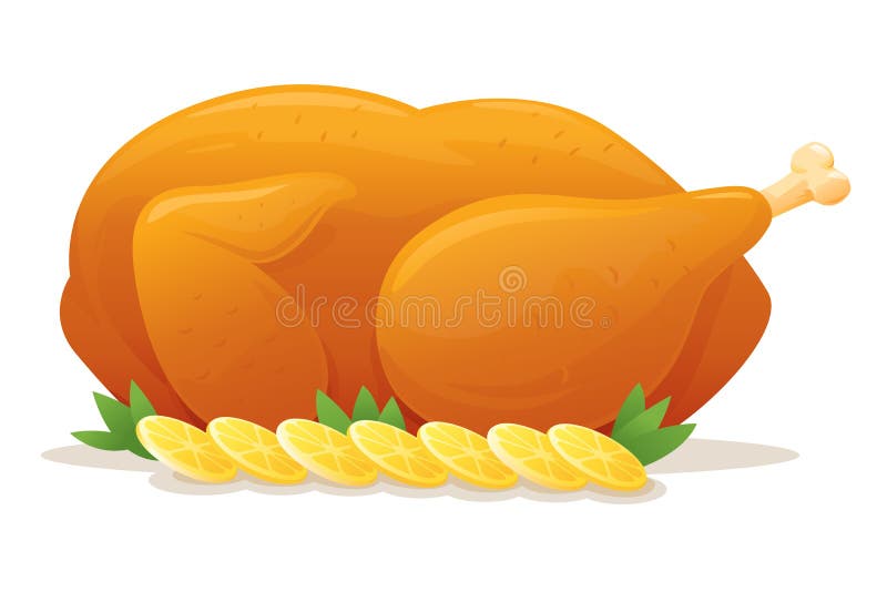 Pollo entero asado ilustración del vector. Ilustración de cocinado ...