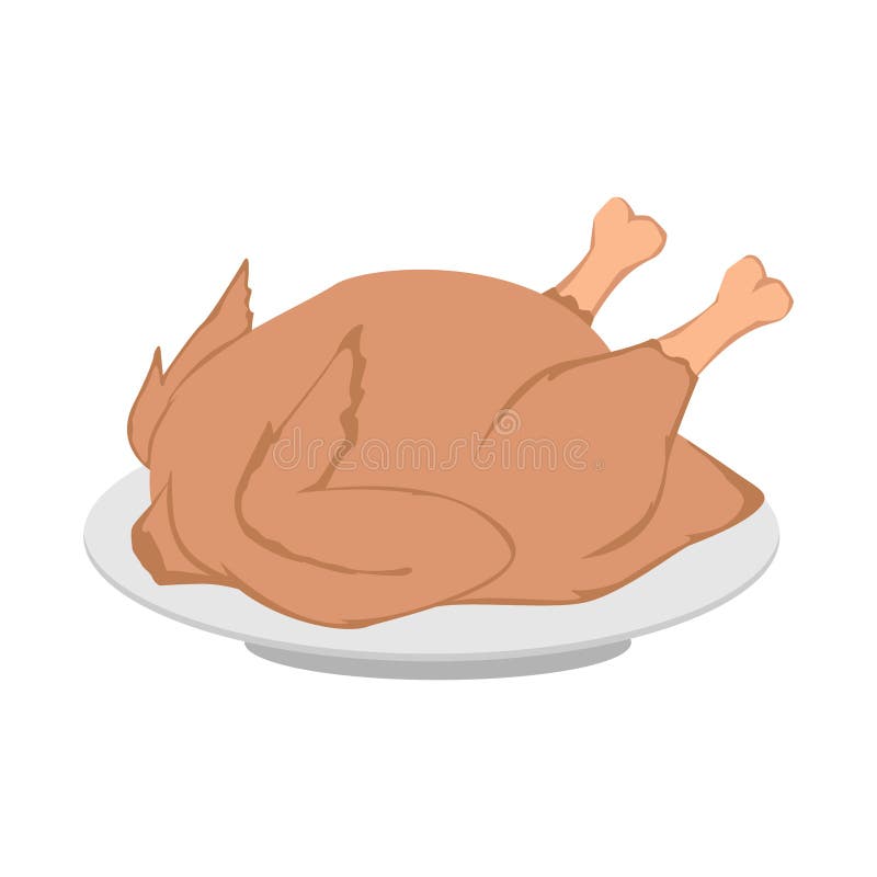 Pollo entero asado ilustración del vector. Ilustración de frito - 83030782