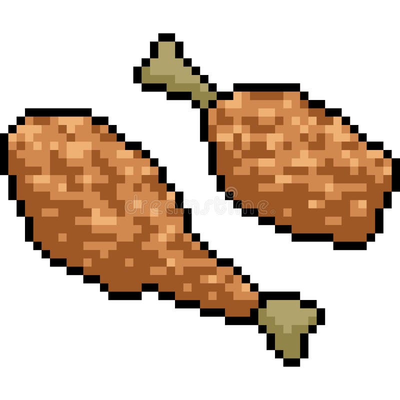 Pollo Frito Del Arte Del Pixel Del Vector Ilustración del Vector ...