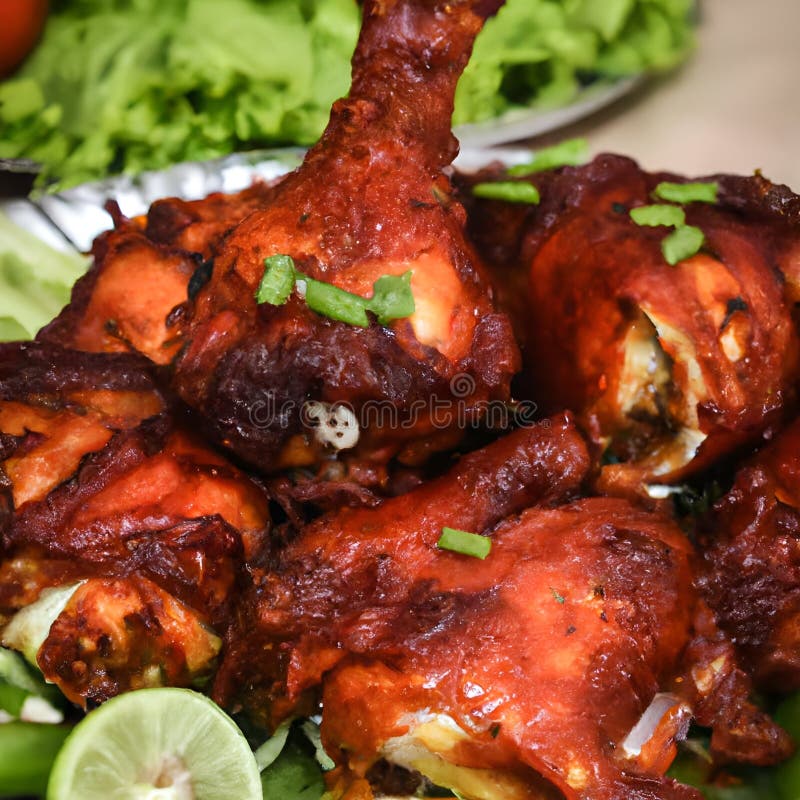 Pollo Tandoori De Estilo Indio Stock de ilustración - Ilustración de ...