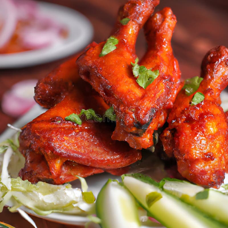 Pollo Tandoori De Estilo Indio Stock de ilustración - Ilustración de ...