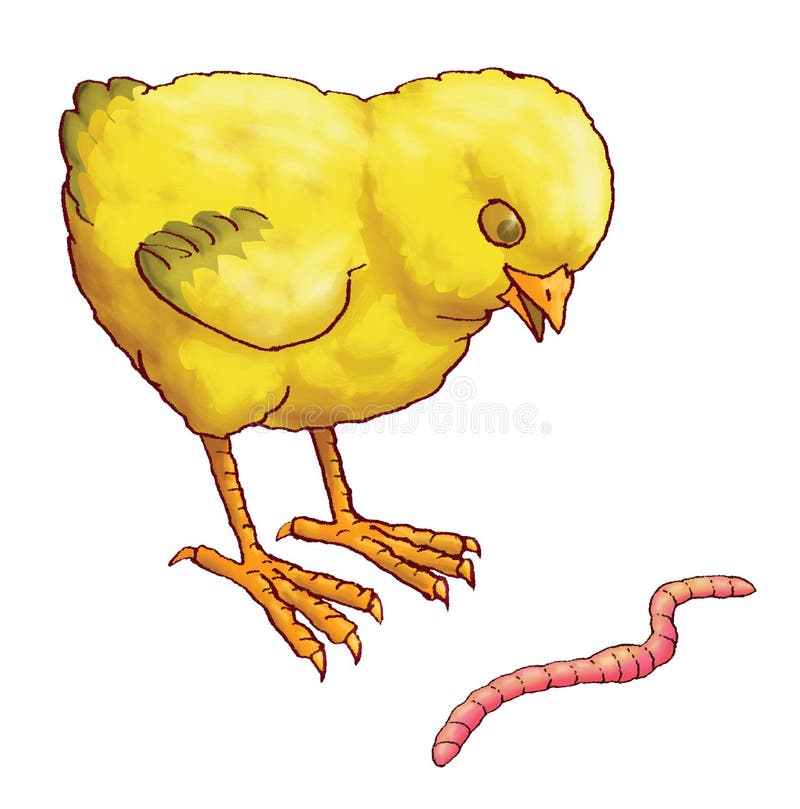 Pollo y gusano stock de ilustración. Ilustración de agricultura - 6091705