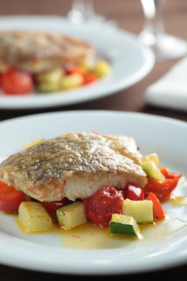 Pollock Fillet with Vegetables Stock Image - Image of fillet, braised ...