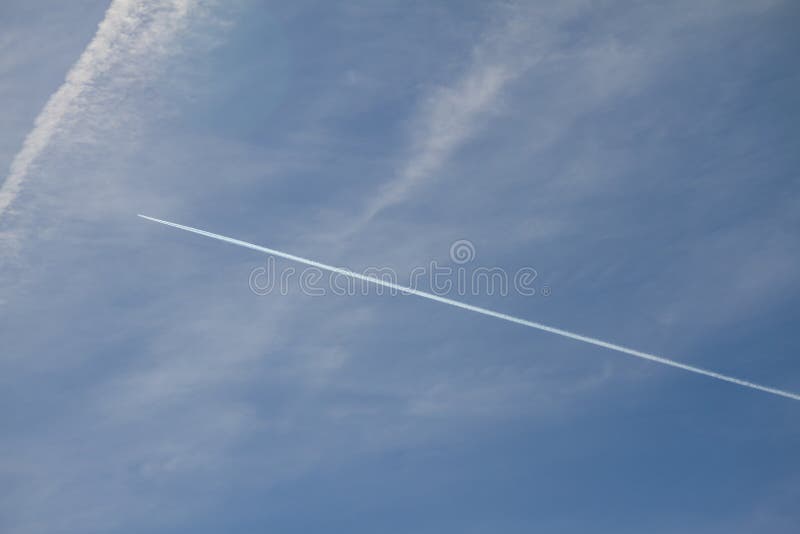 Air pollution by jets stock image. Image of diagonal - 119011353