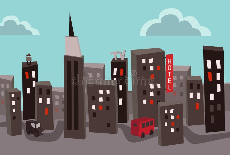 Polluted City stock vector. Illustration of smog, exterior - 26300941