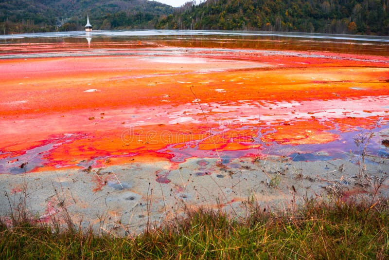 Polluted lake stock image. Image of iron, romania, horizon - 98467143