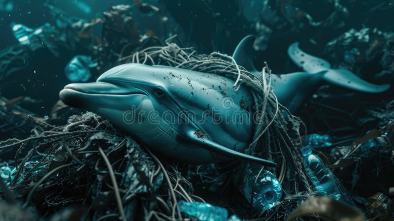 Polluted Ocean. Garbage and Waste. Animals Suffer from Pollution ...