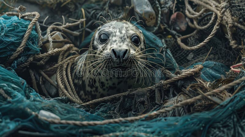 Polluted Ocean. Garbage and Waste. Animals Suffer from Pollution ...