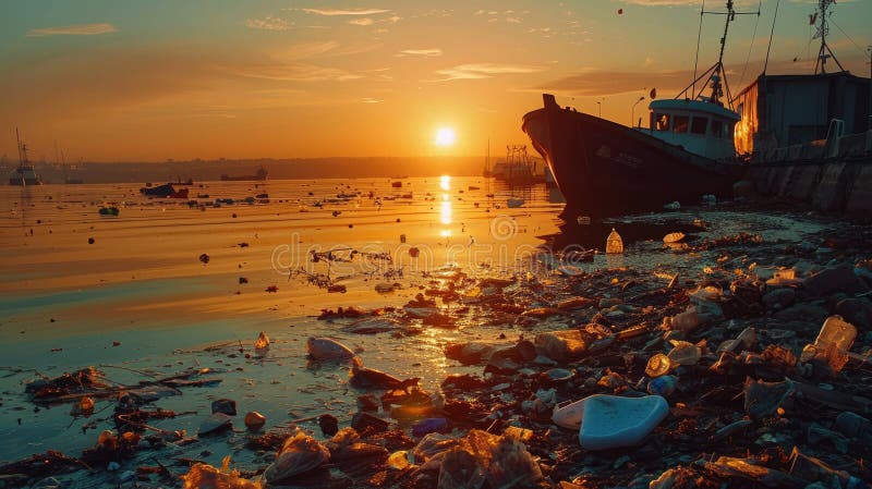 Polluted Ocean. Garbage and Waste. Animals Suffer from Pollution ...