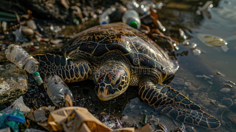 Polluted Ocean. Garbage and Waste. Animals Suffer from Pollution ...