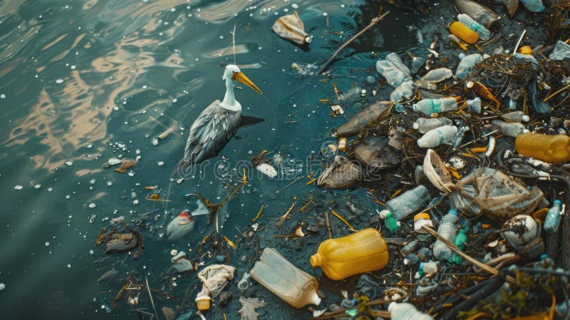 Polluted Ocean. Garbage and Waste. Animals Suffer from Pollution ...