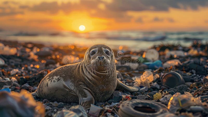 Polluted Ocean. Garbage and Waste. Animals Suffer from Pollution ...