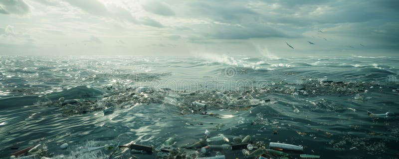 A Polluted Ocean with Large Patches of Floating Debris and a Distant ...