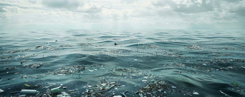 A Polluted Ocean with Large Patches of Floating Debris and a Distant ...