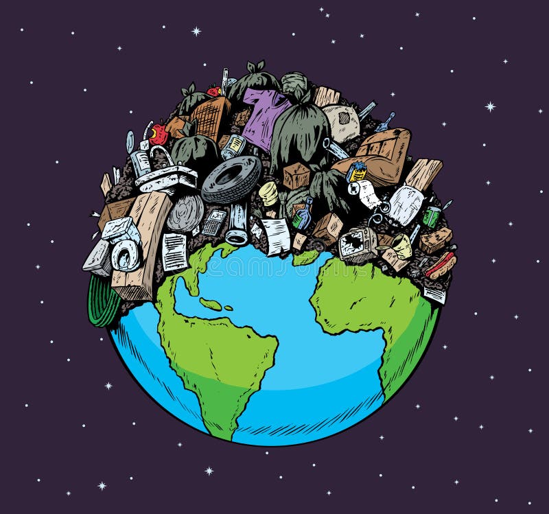 Polluted Planet stock vector. Illustration of recycling - 31885280