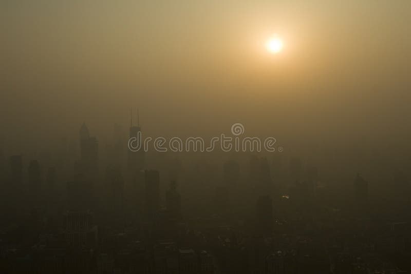 Smog Dome Over a Polluted City Stock Photo - Image of skyline, jakarta ...