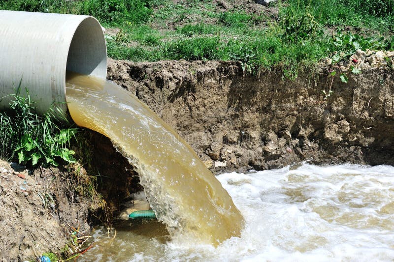 Polluted Water Overflow from Sewage Stock Photo - Image of sewage ...