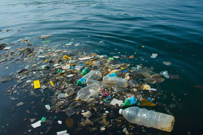 Polluted Waterway Filled with Trash Stock Photo - Image of cleanup ...